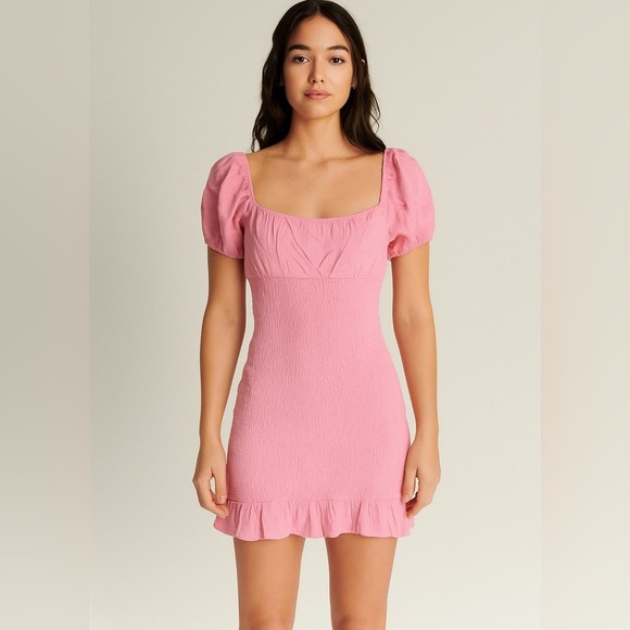 Lush | Dresses | Lush Pink Cinched Puff Sleeve Mini Dress | Poshmark
